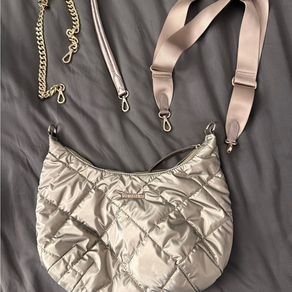MZ Wallace | Bags | Mz Wallace Grey Madison Quilted Bag With Chain ...